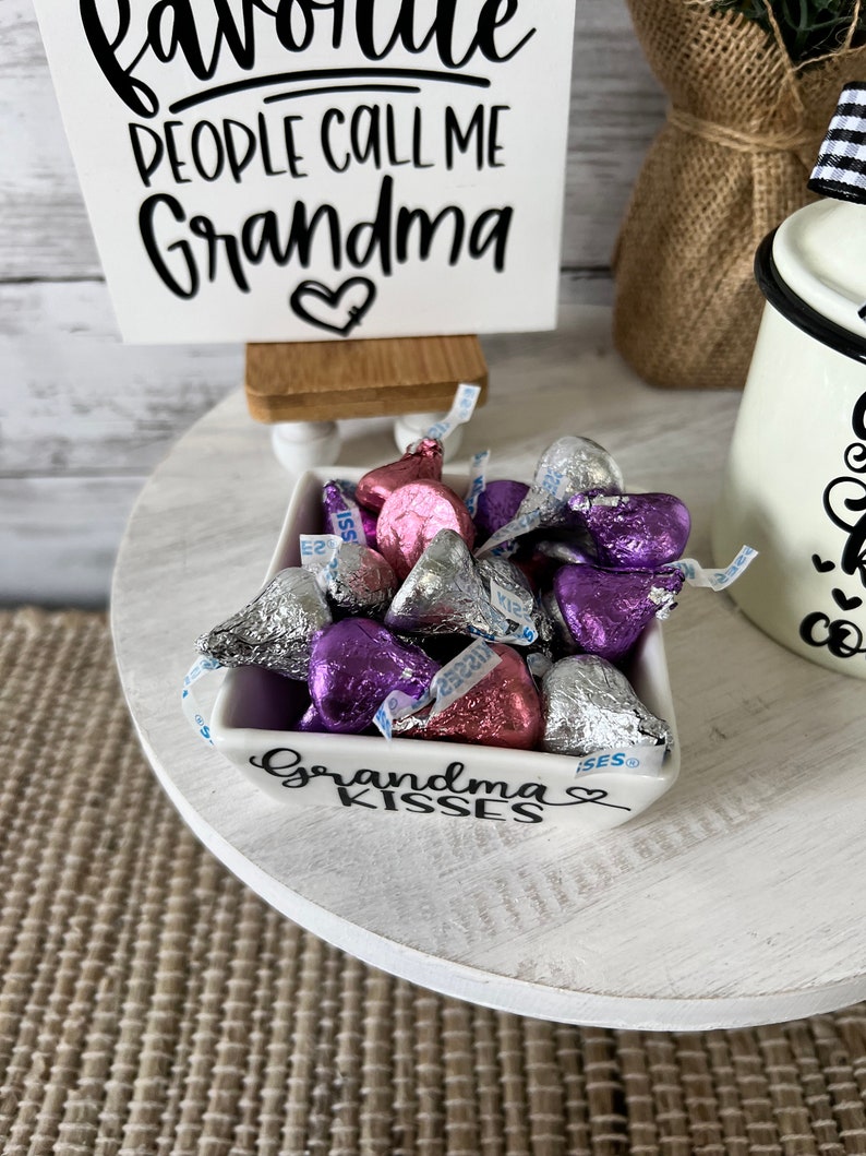 Grandparents Tiered Tray, Grandma Kisses, Gift for Grandma ...