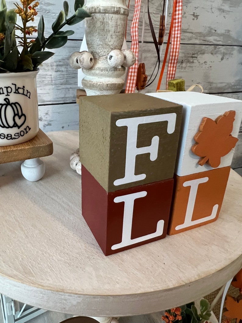 Fall Tiered Tray Decor Fall Wood Blocks Fall Home Decor - Etsy