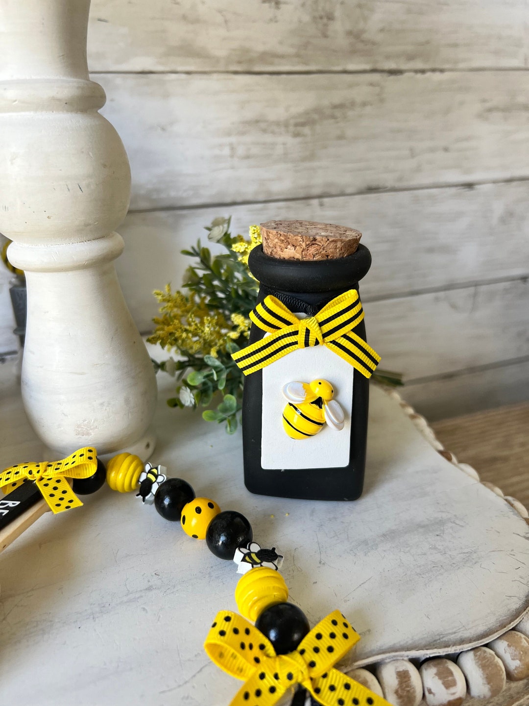 Bee Tiered Tray Decor, Farm Fresh Honey, Honey Dipper, Tiered Tray ...