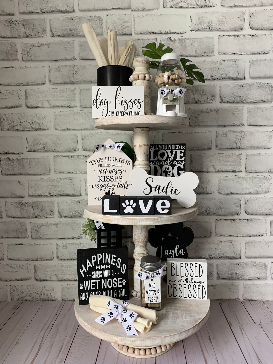 Dog Tiered Tray Decor, Tiered Tray Decor Bundle, Personalized Dog Decor ...