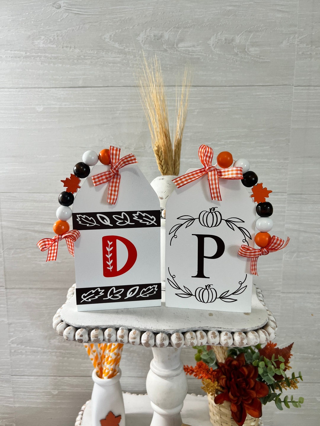 Personalized Fall Mini Wood Signs for Tiered Tray, Fall Tiered Tray ...