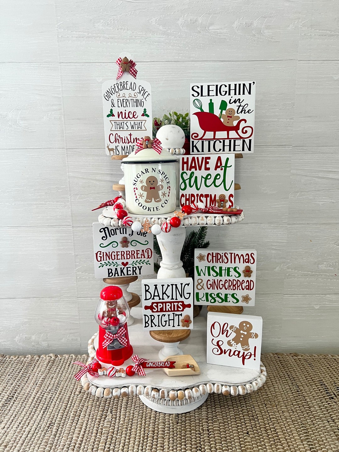 Gingerbread Tiered Tray Decor, Gingerbread Man Decor, Gingerbread Home ...