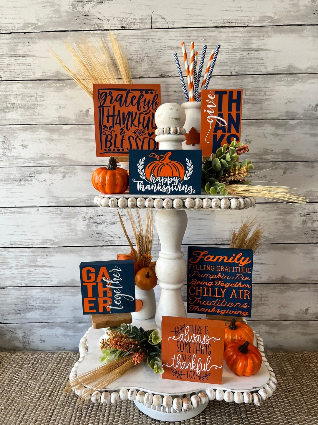 Thanksgiving Tiered Tray Decor Bundle, Fall Tiered Tray , Fall Tiered ...