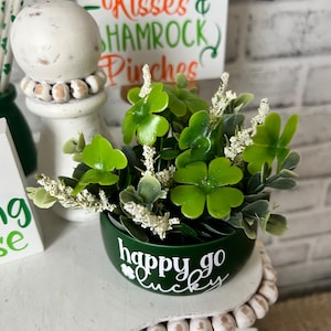 St. Patricks Day Tiered Tray Decor, St. Patricks Mini Floral ...