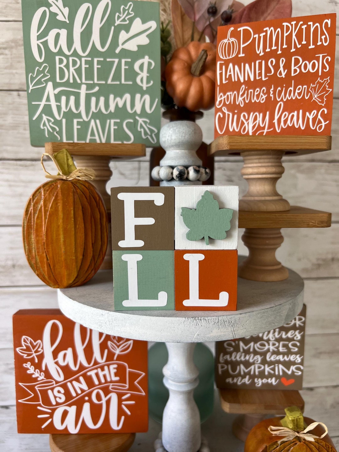 Fall Tiered Tray Decor, Fall Wood Blocks, Fall Home Decor, Fall ...