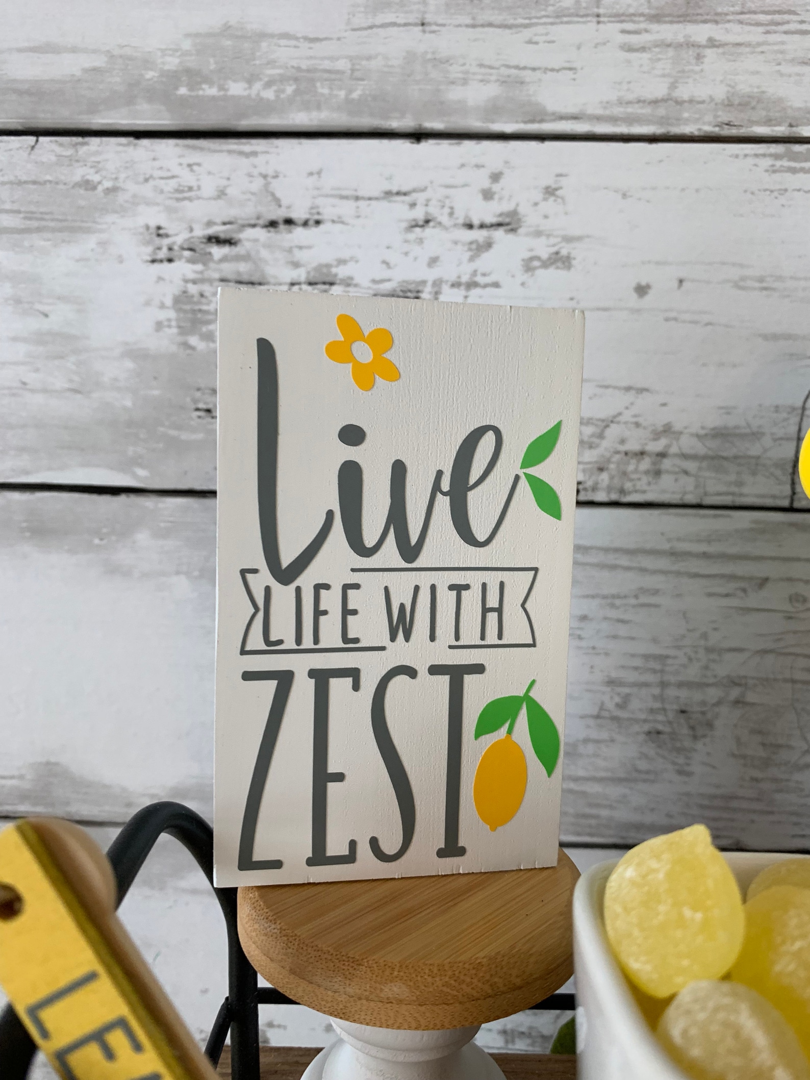 Target Mini Bar Cart Decor, Lemon Decor, Lemon Tiered Tray Decor ...