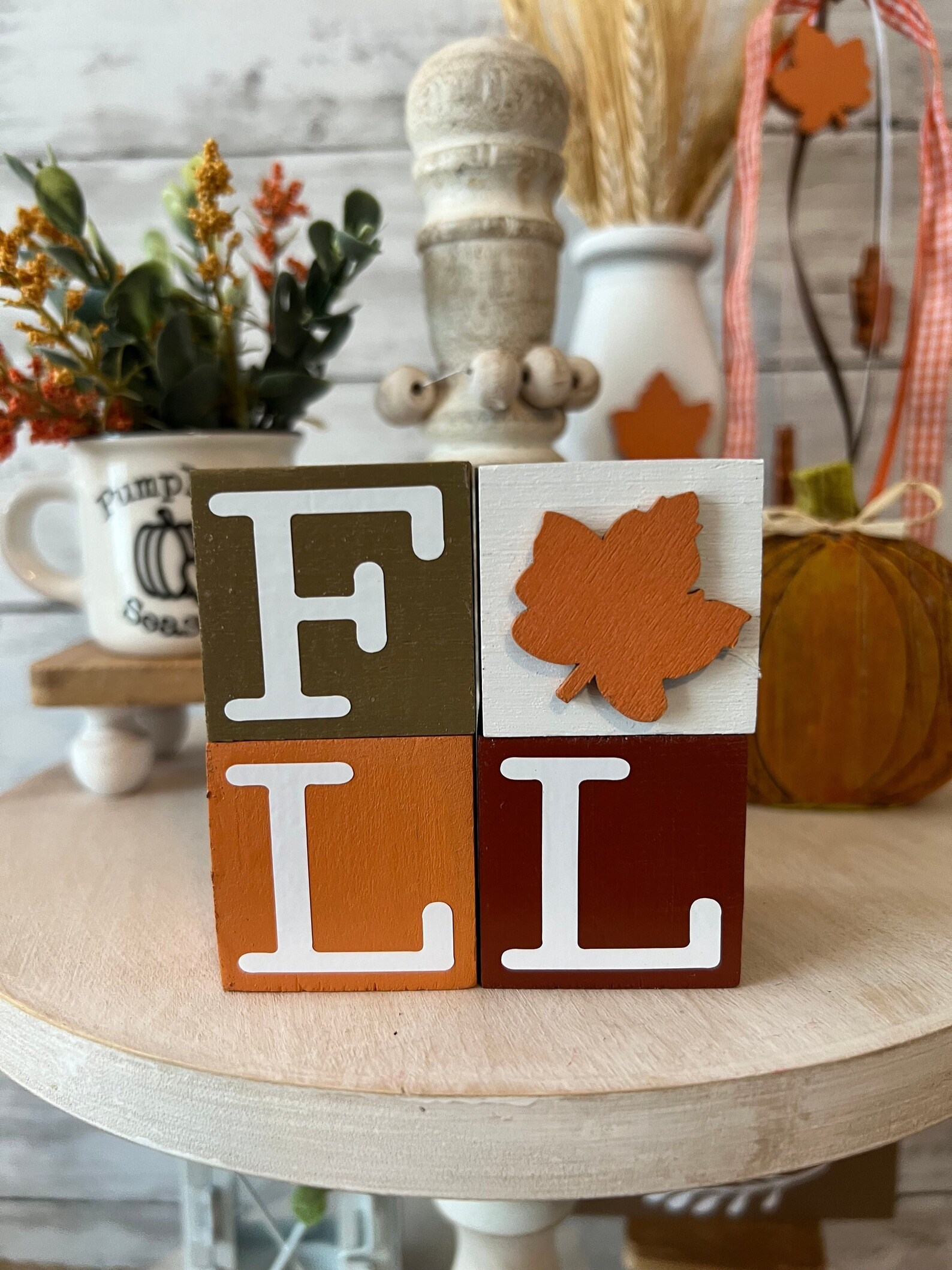 Fall Tiered Tray Decor Fall Wood Blocks Fall Home Decor - Etsy
