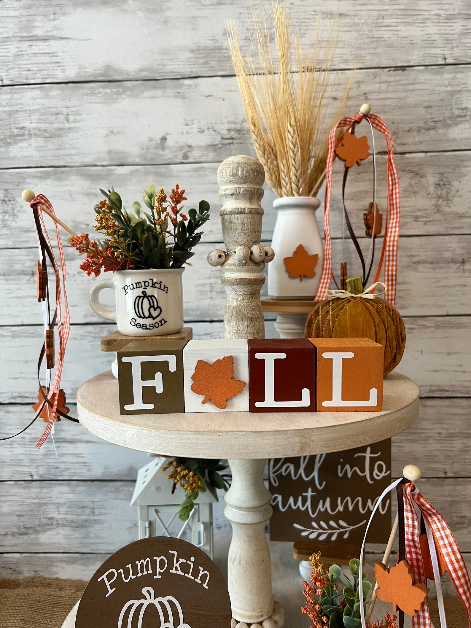 Fall Tiered Tray Decor Fall Wood Blocks Fall Home Decor - Etsy