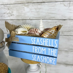 Summer Tiered Tray Decor, Mini Crate for Tiered Tray, Mini Crate of Sea ...