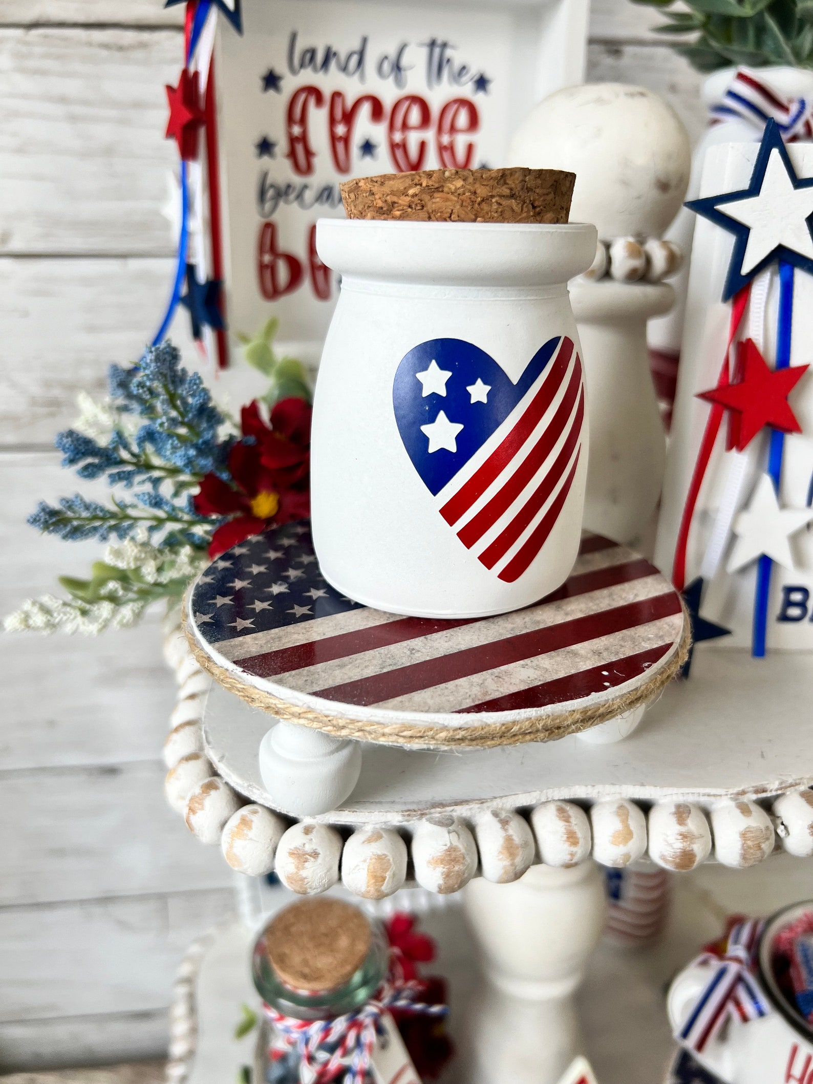 Mini Riser for Tiered Tray, Patriotic Tiered Tray Decor, Mini Wooden ...