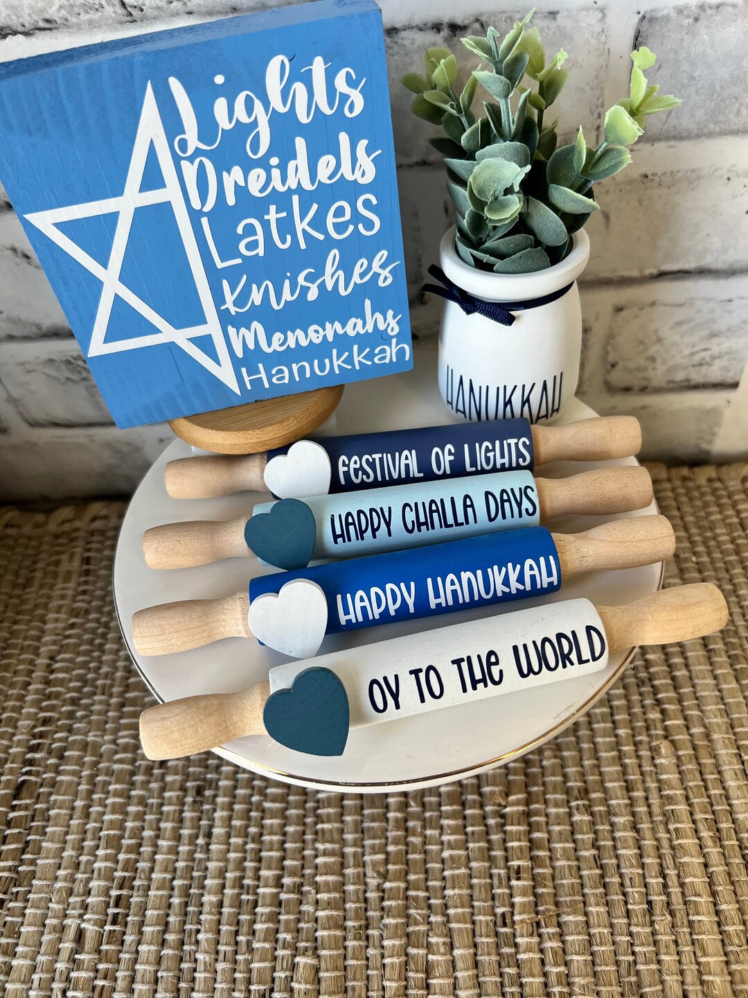 Hanukkah Tiered Tray Decor, Hanukkah Home Decor, Happy Hanukkah ...