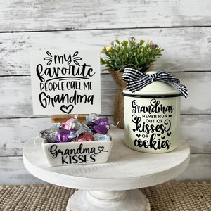 Grandparents Tiered Tray, Grandma Kisses, Gift for Grandma ...