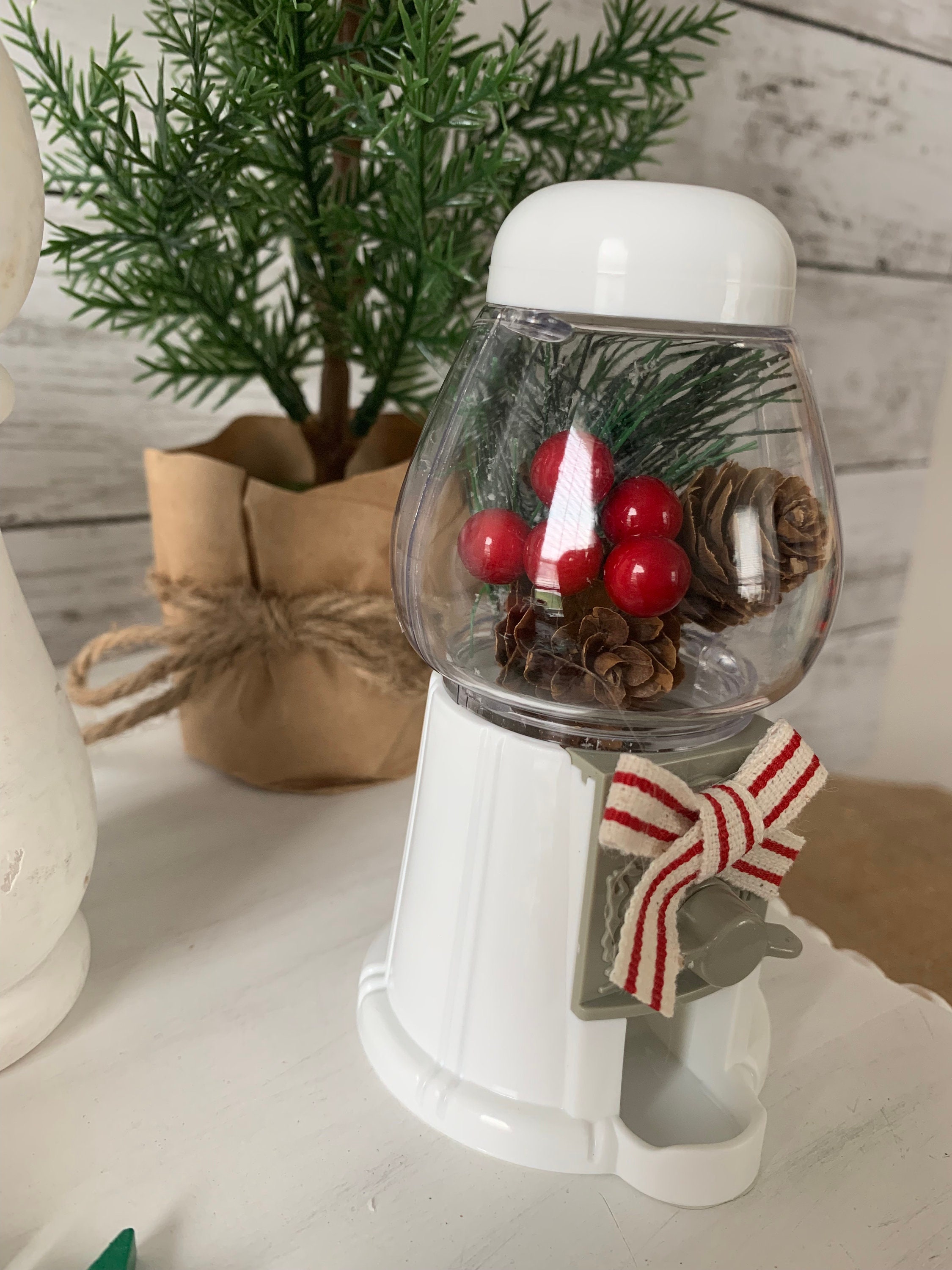 Mini gumball machine christmas tiered tray decor. winter | Etsy