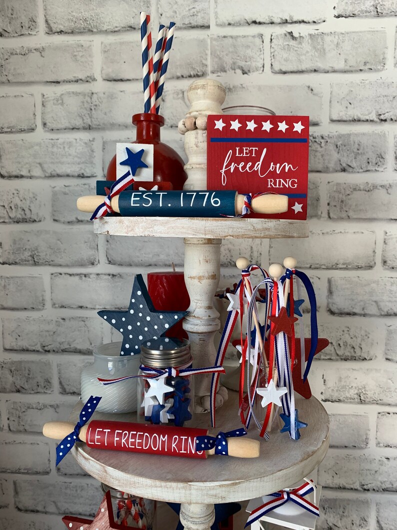 Patriotic Tiered Tray Decor, Tiered Tray Accessories, Tiered Tray ...