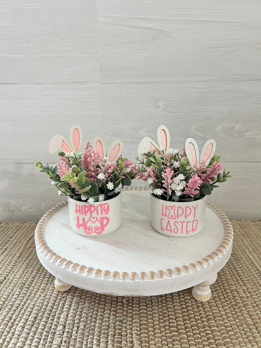 Easter Tiered Tray Mini Floral Arrangement, Easter Tiered Tray Decor ...