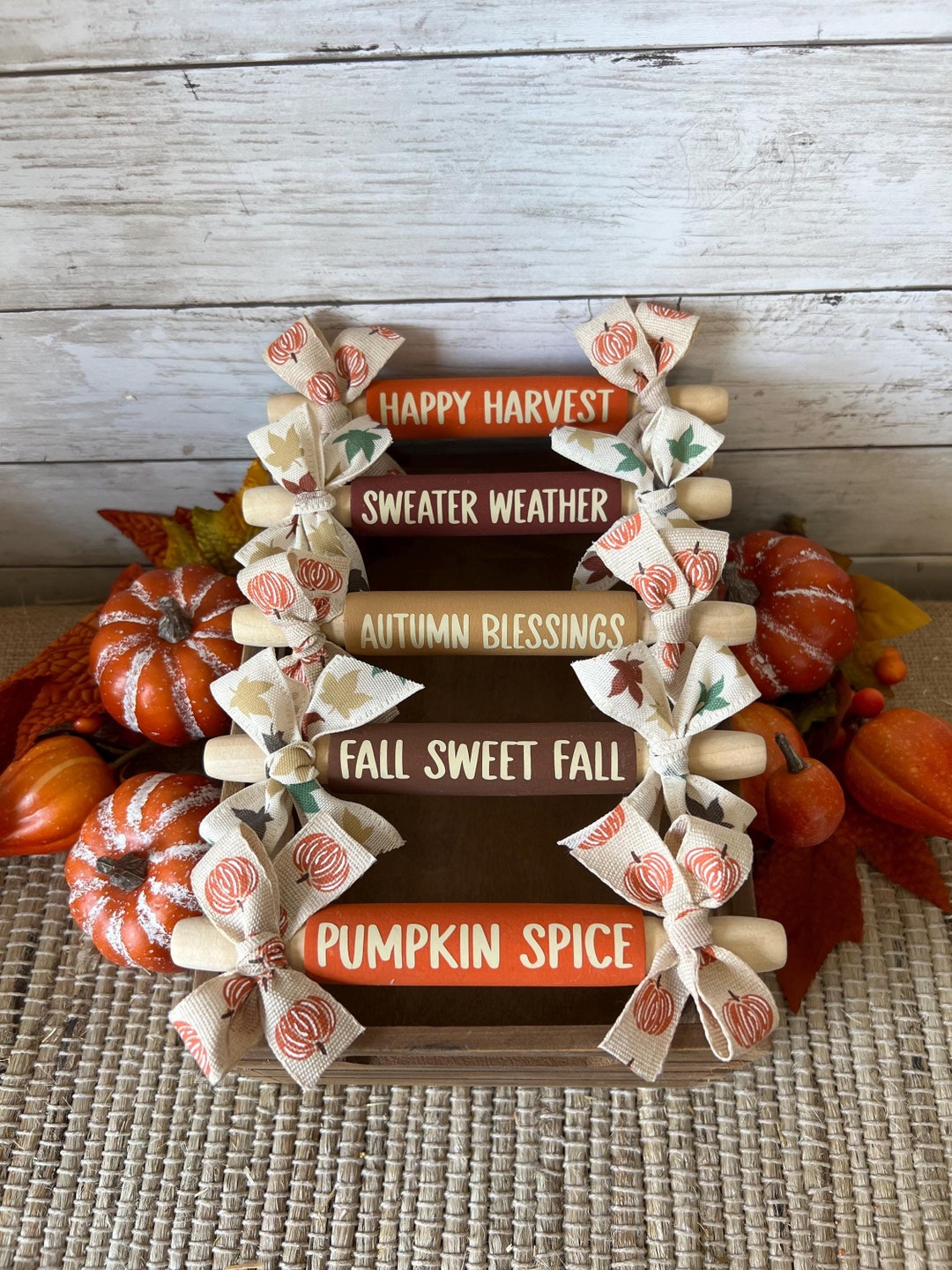 Mini Rolling Pin for Tiered Tray, Fall Mini Rolling Pin, Fall Tiered ...