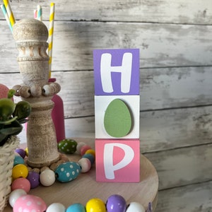 Easter Tiered Tray Decor, Easter HOP Blocks, Easter Home Decor, Spring ...