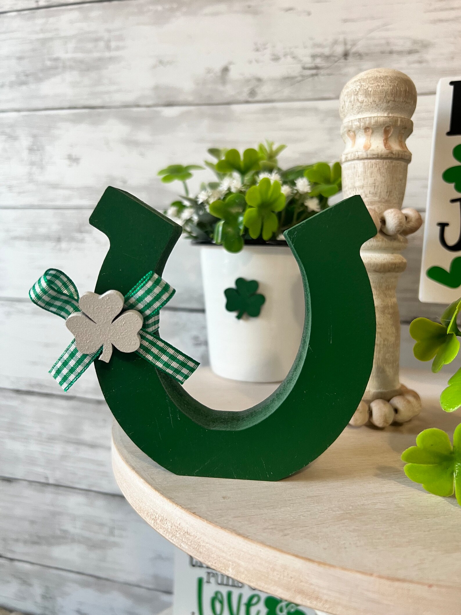 St. Patricks Day Tiered Tay Decor Wood Horseshoe St Patricks - Etsy
