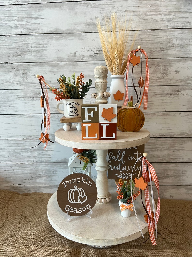 Fall Tiered Tray Decor Fall Wood Blocks Fall Home Decor - Etsy