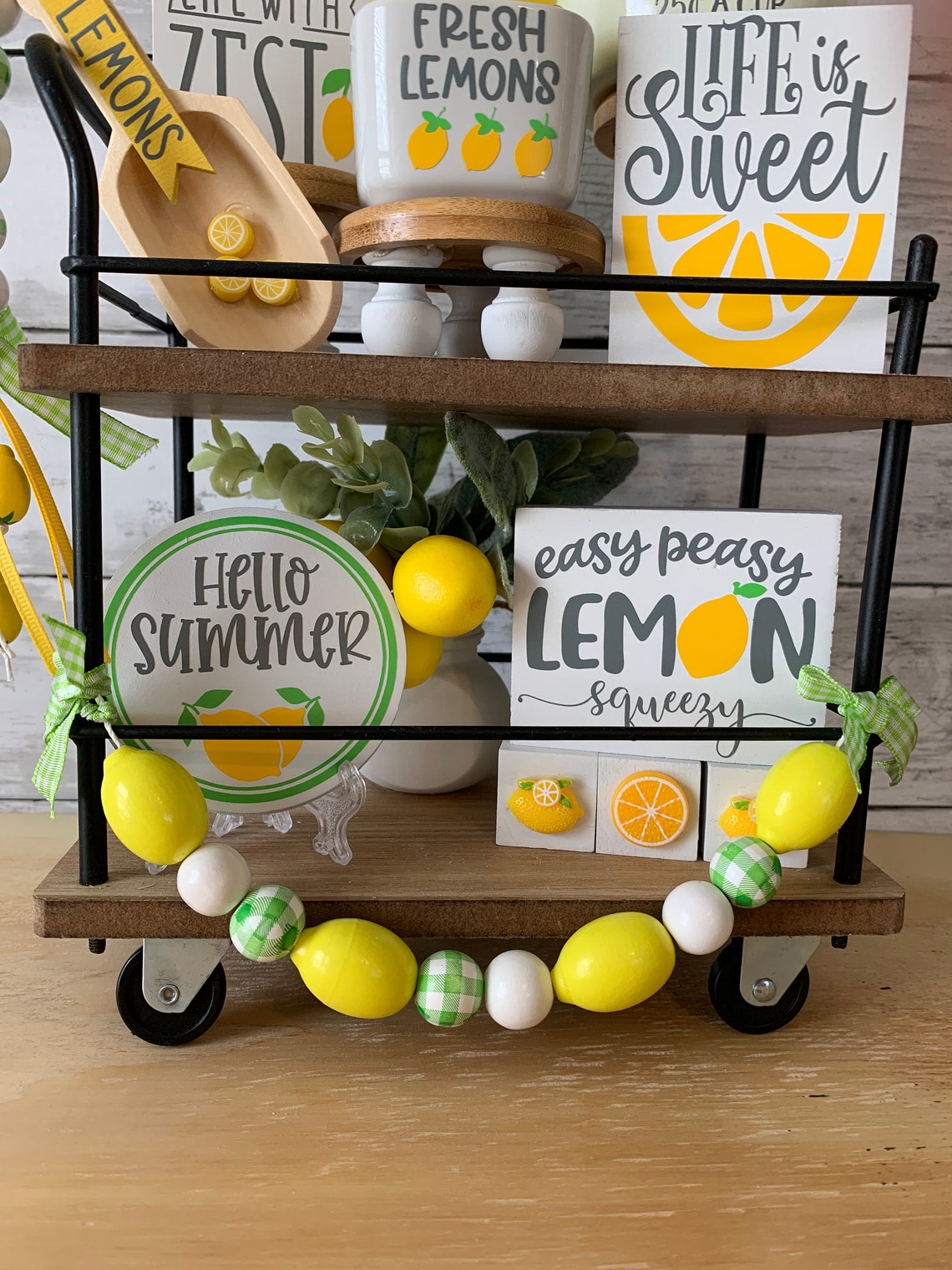 Target Mini Bar Cart Decor Lemon Decor Lemon Tiered Tray - Etsy
