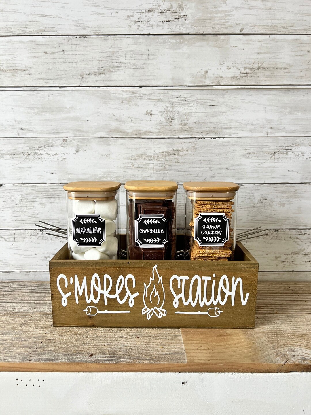 S'mores Station, S'mores Station Wood Box, S'mores Wood Tray, S'mores ...