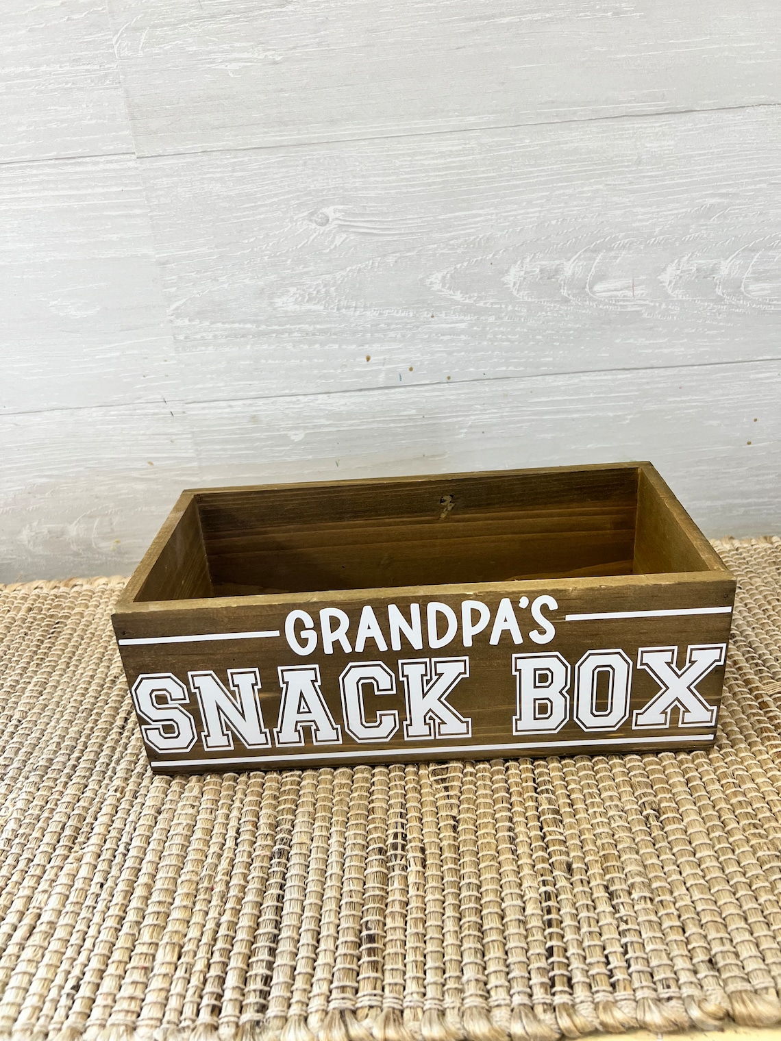 Personalized Wooden Snack Candy Box for Grandpa, Dad's Snack Box ...