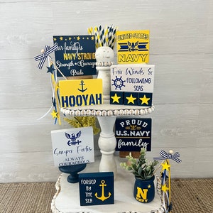 Military Tiered Tray Decor, US Navy Decor, Military Decor, Military ...
