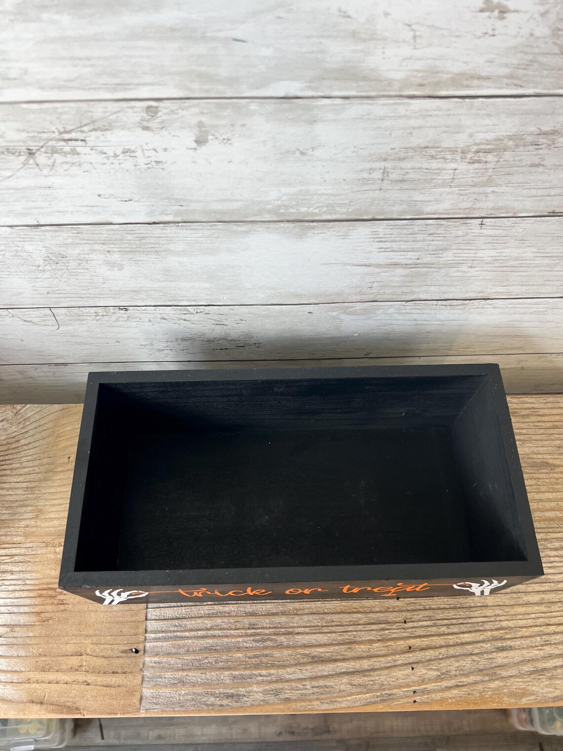 Trick or Treat Wood Snack/candy Box, Halloween Wood Candy Box ...