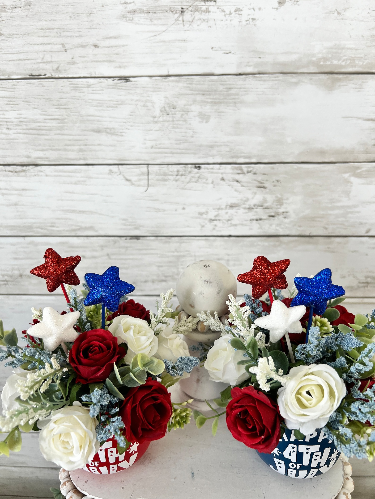 Patriotic Tiered Tray Decor, Fourth of July Tray, Patriotic Florals ...
