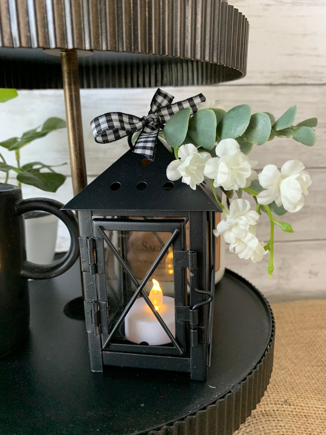 Mini lantern for tiered tray tiered tray decor tiered tray | Etsy