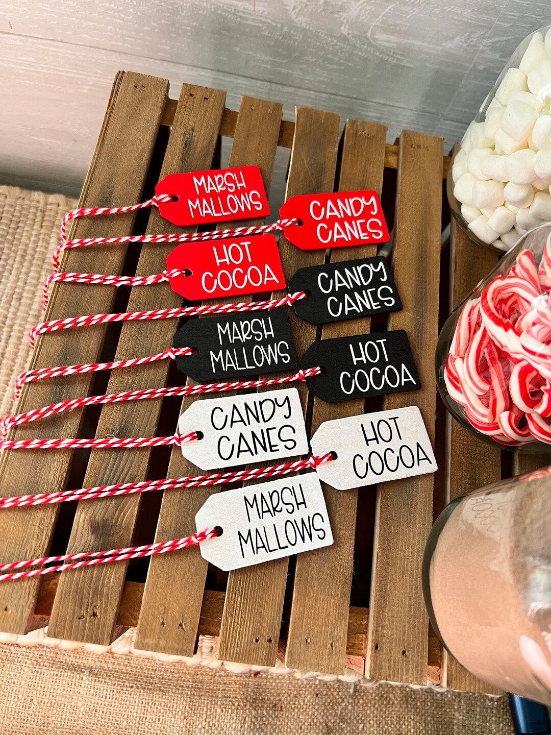 Hot Chocolate Bar Wood Tags, Hot Cocoa Bar Labels, Hot Chocolate Decor ...