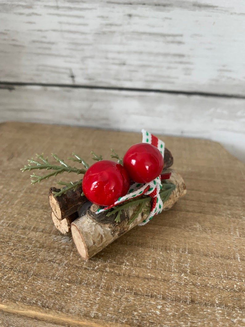 Christmas Greenery Set of 3 Mini Christmas Logs Christmas - Etsy
