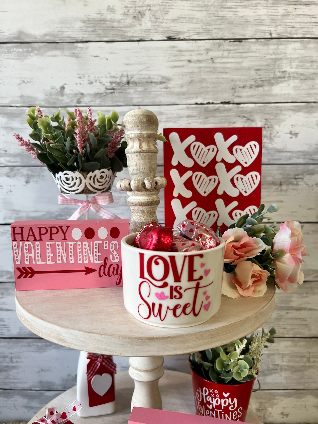 Valentines Day Tiered Tray Decor, Valentine Candy Decor, Love is Sweet ...