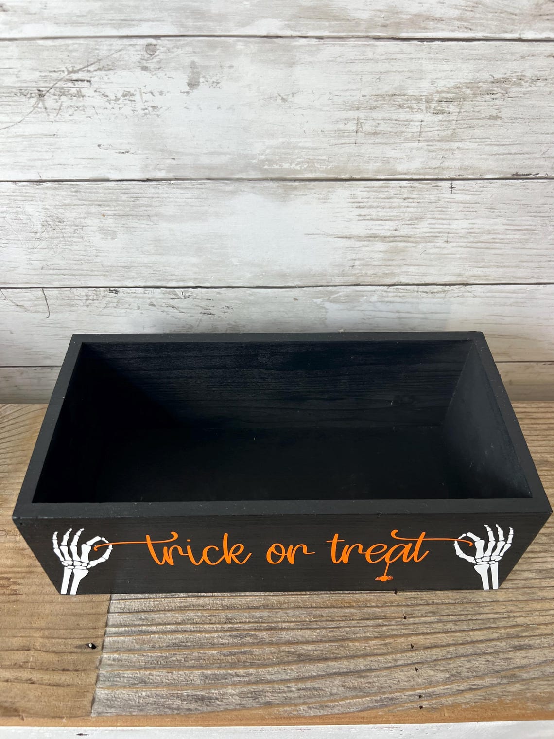 Trick or Treat Wood Snack/candy Box, Halloween Wood Candy Box ...