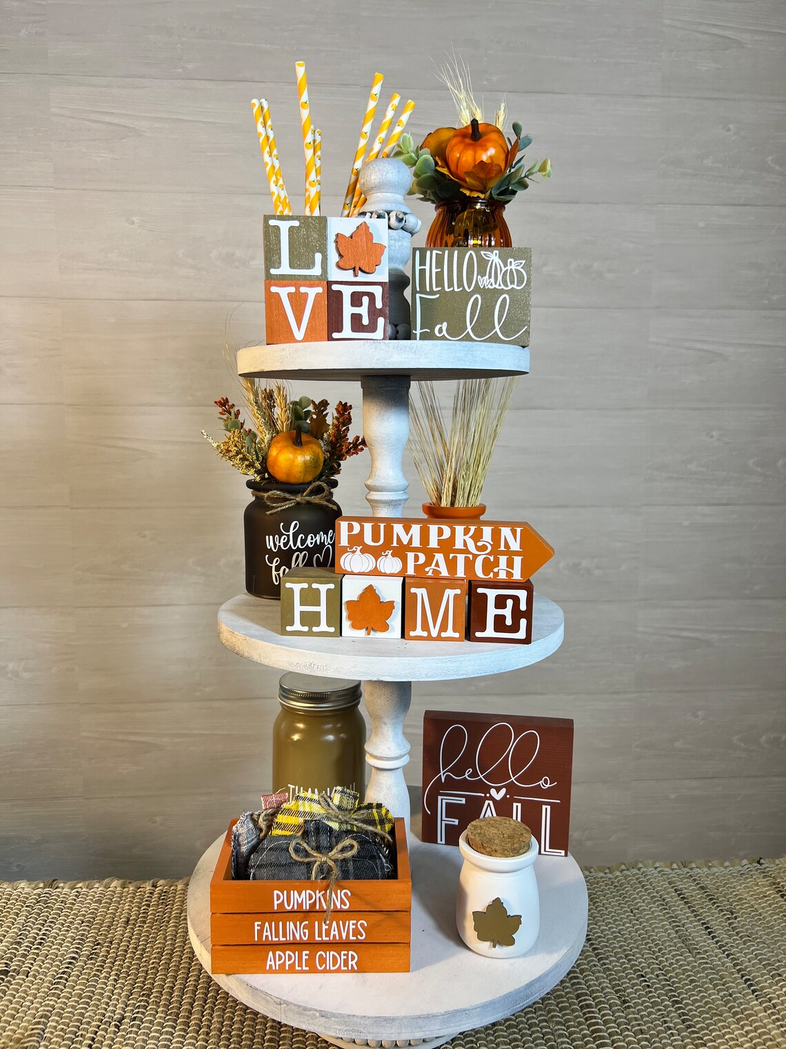 Fall Tiered Tray Decor, Fall Wood Blocks, Fall Home Decor, Fall ...