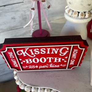 Mini Valentines Day Kissing Booth Ticket Sign, Valentines Day Tiered ...