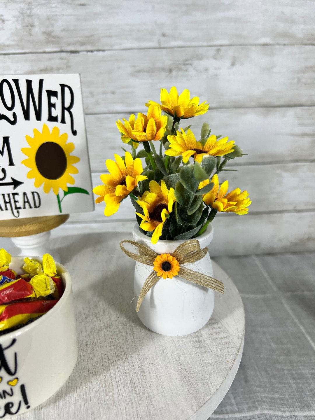 Sunflower Tiered Tray Decor, Sunflower Home Decor, Tiered Tray Decor ...
