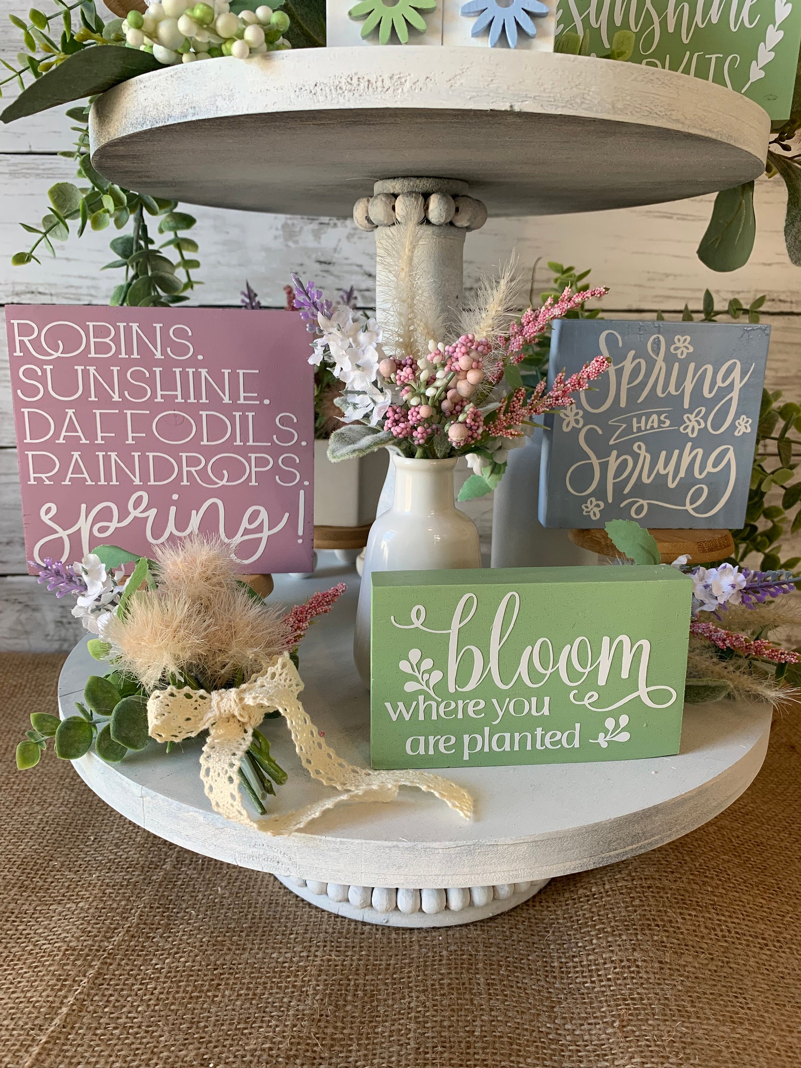 Spring Tiered Tray Decor Bundle Spring Decorations for Home - Etsy