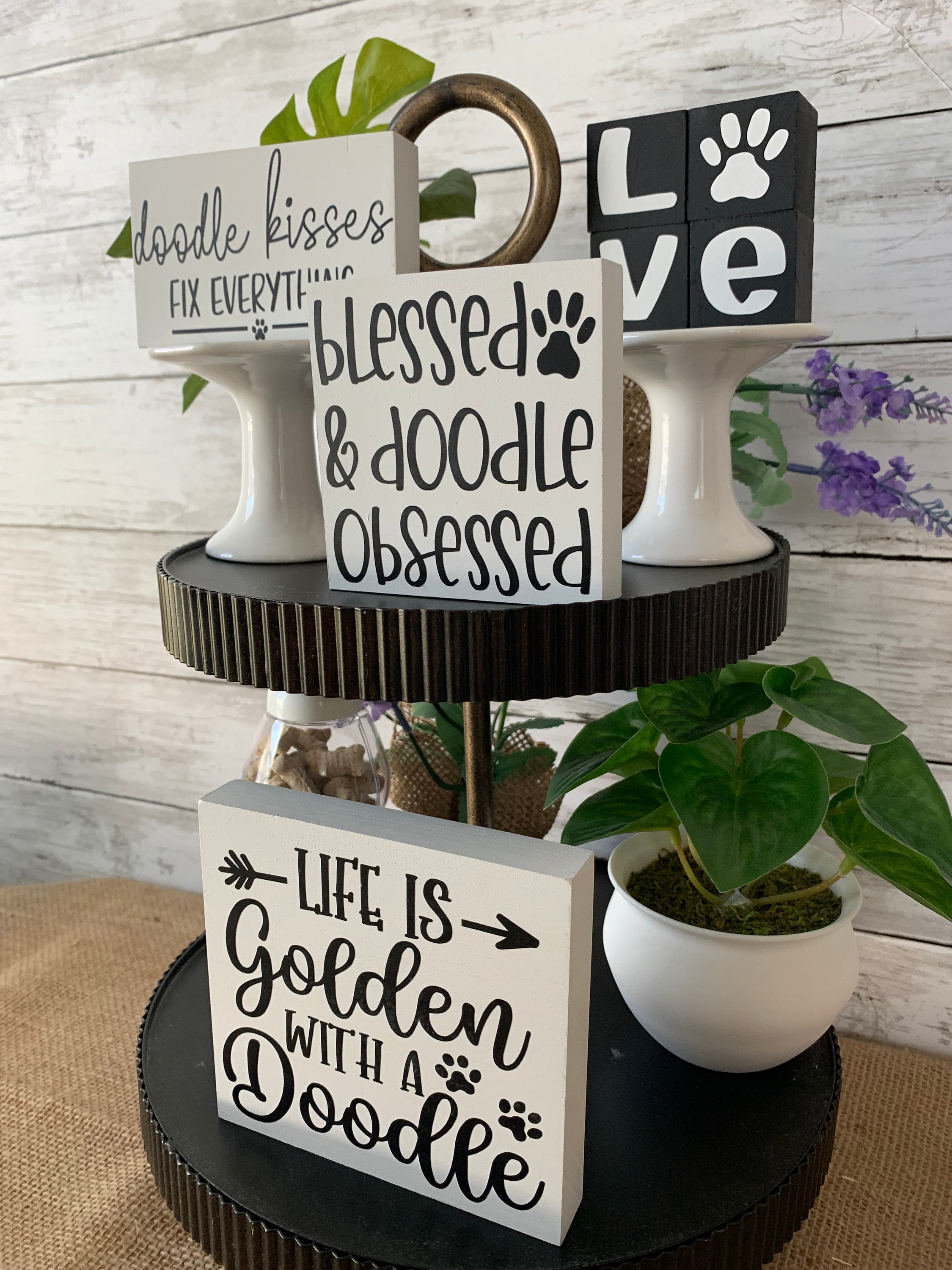 Dog Tiered Tray Decor Golden Doodle Decor Dog Mom Dog - Etsy