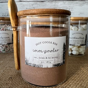 Christmas Home Decor, Hot Cocoa Bar Canisters, Mini Hot Cocoa Glass ...