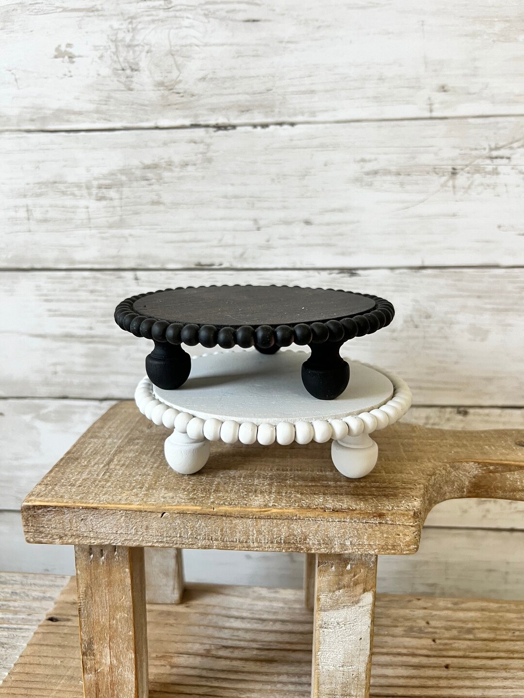 Mini Riser for Tiered Tray, Tiered Tray Decor, Mini Wooden Beaded Riser ...