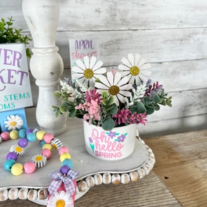 Spring Tiered Tray Mini Floral Arrangement, Spring Tiered Tray Decor ...