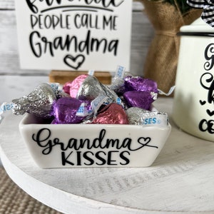 Grandparents Tiered Tray, Grandma Kisses, Gift for Grandma ...