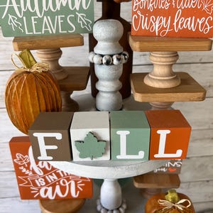 Fall Tiered Tray Decor, Fall Wood Blocks, Fall Home Decor, Fall ...