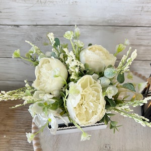 Tiered Tray Mini Floral Arrangement, Rustic Farmhouse Home Decor ...