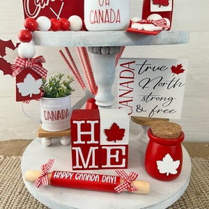 Canada Tiered Tray Decor, Canada Day Decor, Canadian Home Decor, Maple ...