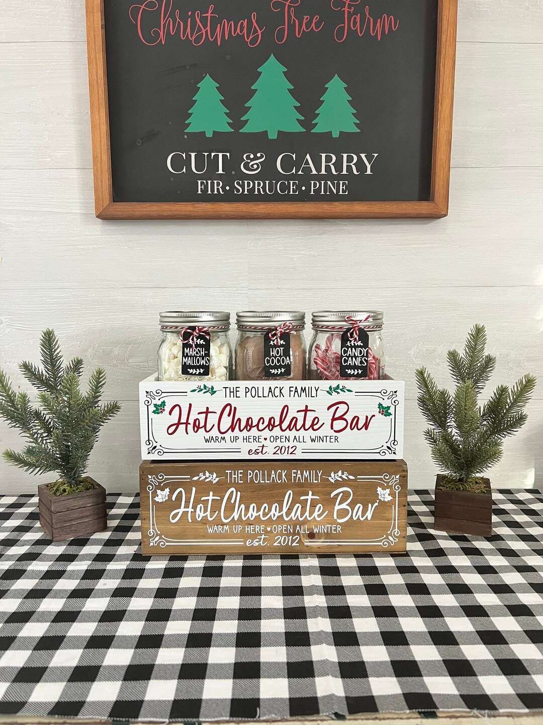 Personalized Hot Chocolate Bar & FILLED Jars, Hot Cocoa Bar Box, Hot Cocoa Station, Hot Cocoa ...