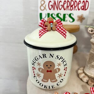 Christmas Tiered Tray Decor, Mini Canister for Tiered Tray Gingerbread ...