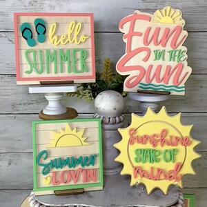 Summer Tiered Tray Decor, Summer Mini Signs, Summer Home Decor, Summer ...