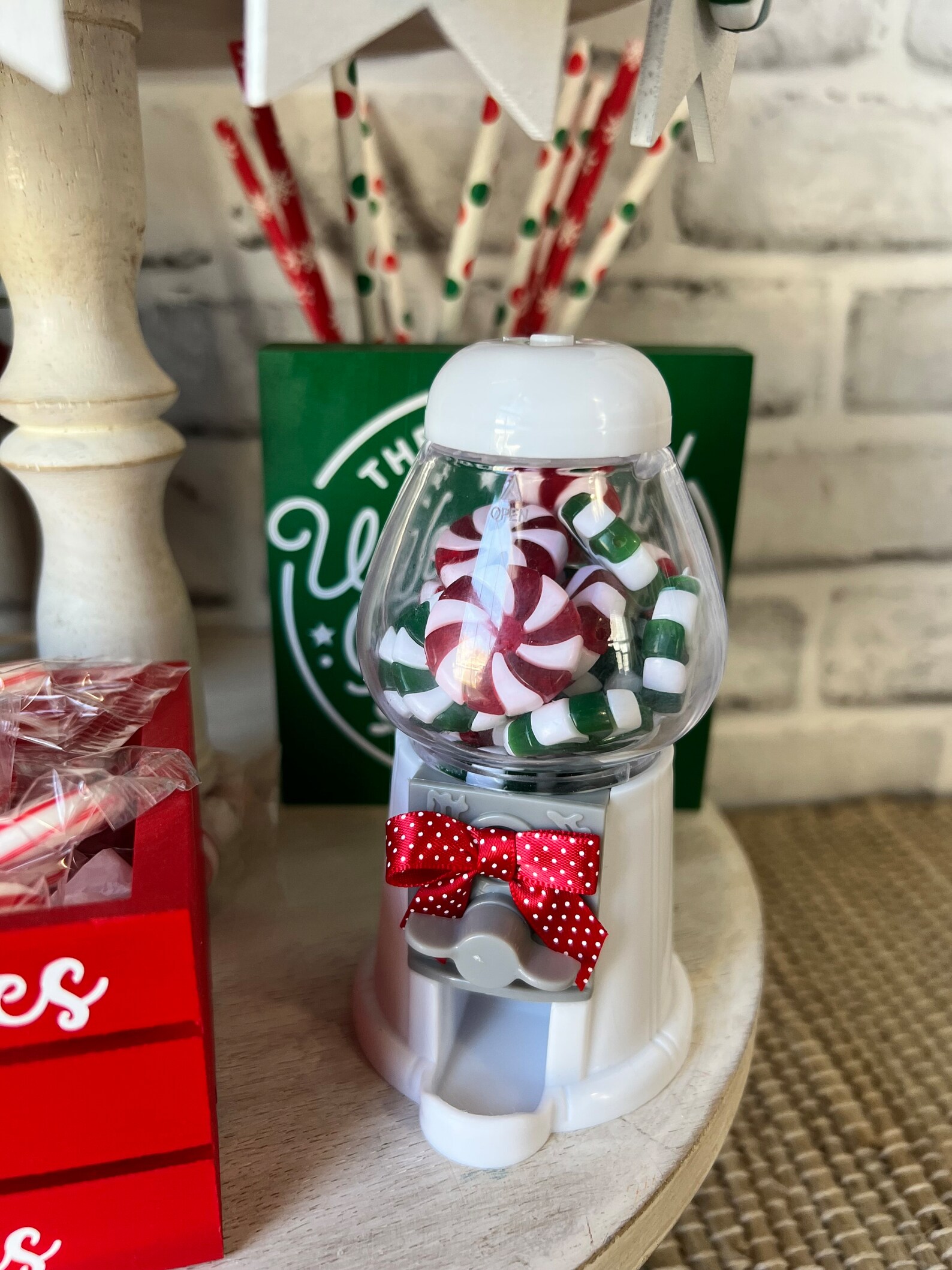 Mini Gumball Machine Christmas Tiered Tray Decor. Winter - Etsy